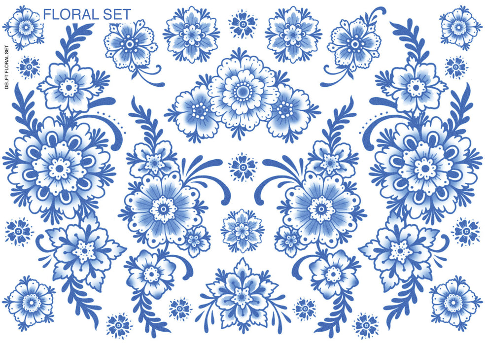 Delft Floral Ornaments Tattoo Set – Tattooed Now