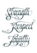 Strength Respect Loyalty Script Tattoo – Tattooed Now